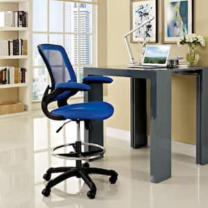 MODWAY Veer Drafting Stool in Blue EEI-1423-BLU - The Home Depot