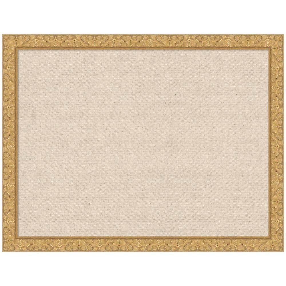 Kate and Laurel Lila 20 in. x 26 in. Gold Wood Framed Neutral Linen ...
