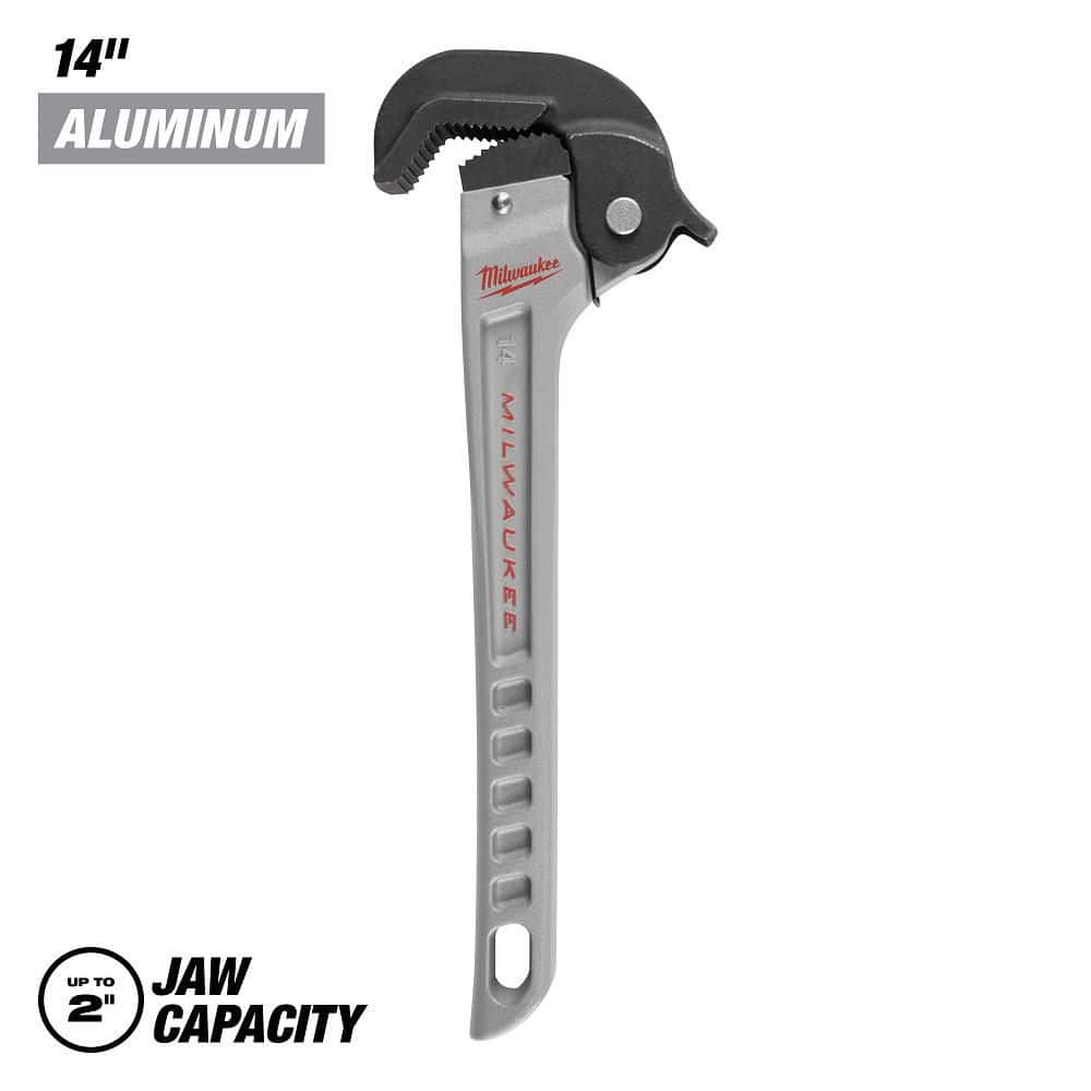 Milwaukee 14 in. Self-Adjusting Aluminum Pipe Wrench 48-22-7414 - The ...