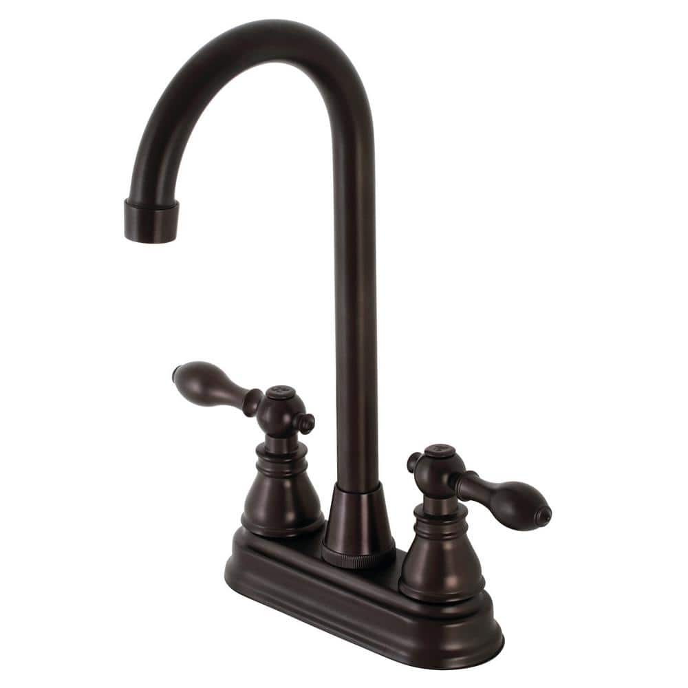 Kingston Brass American Classic 2-Handle Deck Mount Gooseneck Bar Prep ...