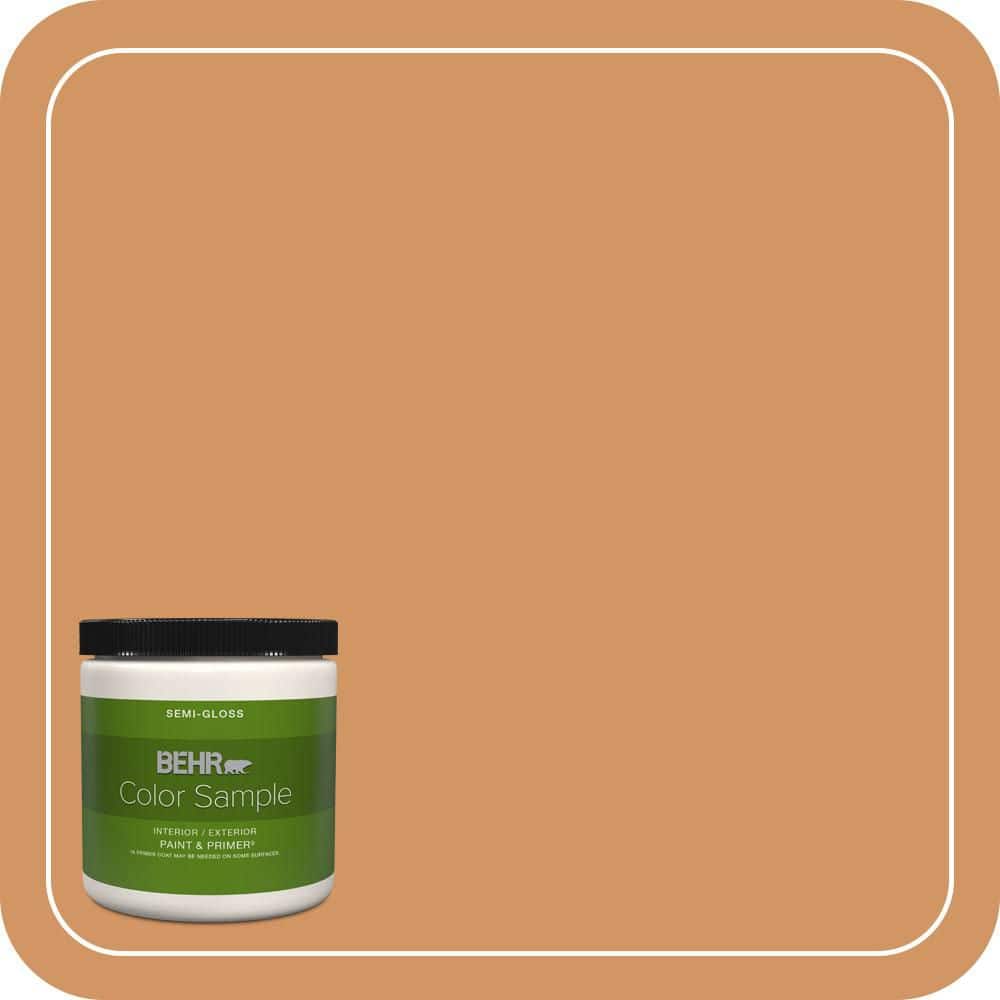 BEHR PREMIUM PLUS 8 oz. #280D-5 Glazed Pecan Semi-Gloss Interior ...