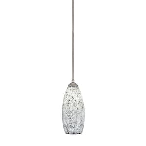 Bryson 100-Watt 1-Light Brushed Nickel Shaded Pendant Light Mini ...