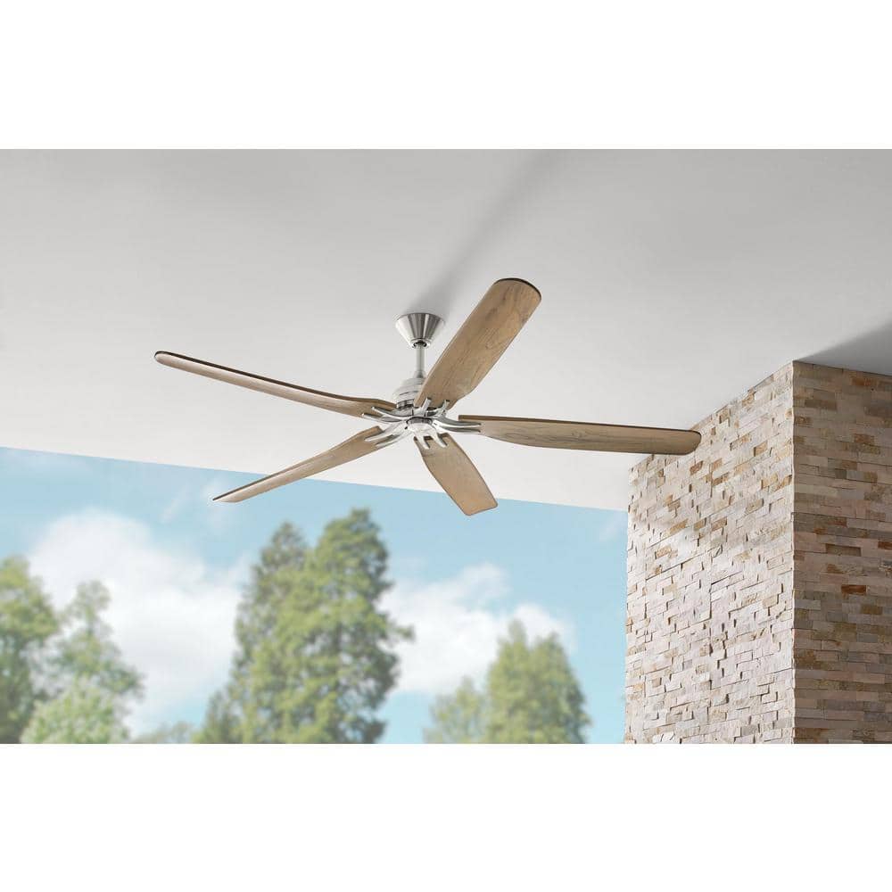 Hampton Bay Danetree 72 in. Indoor/Outdoor Brushed Nickel Ceiling Fan ...