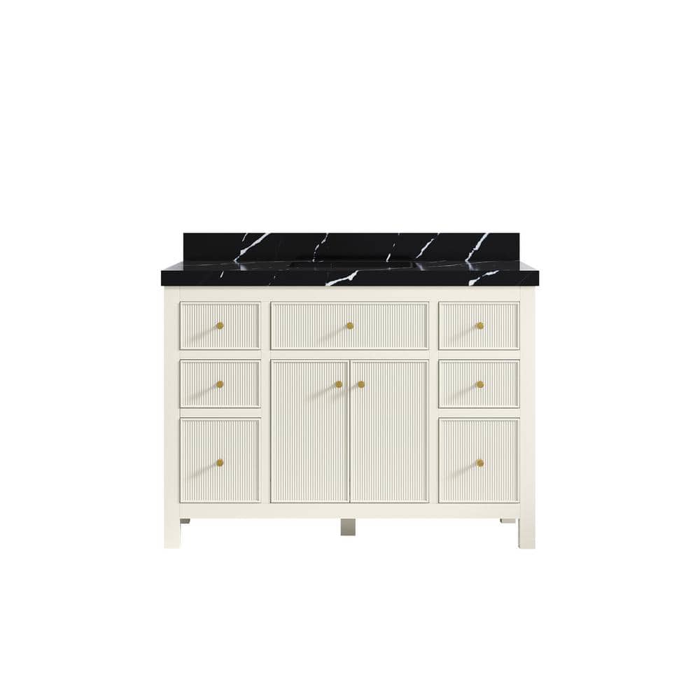 Willow Collections Sonoma 48 in. Single Sink Freestanding Alabaster ...