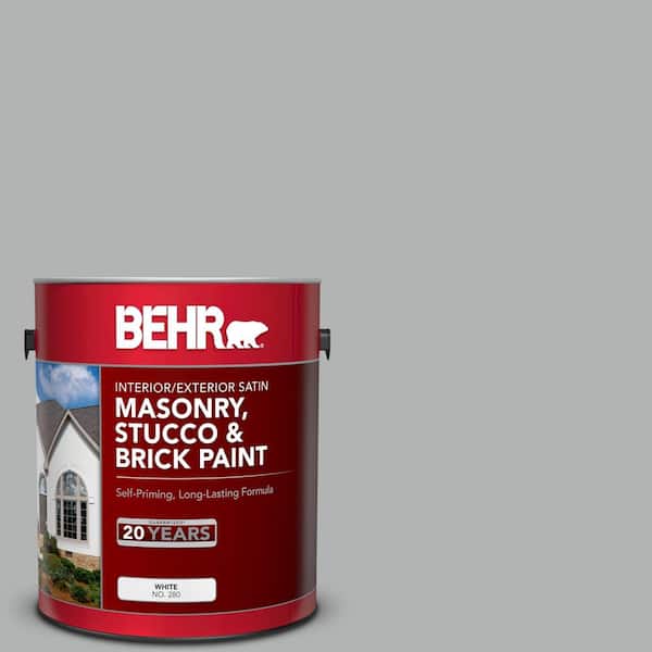 BEHR 1 gal. #PPU26-08 Silverstone Satin Interior/Exterior Masonry ...