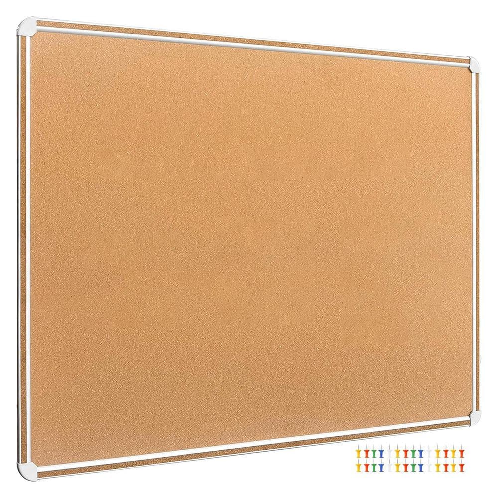 Afoxsos 48 x 32 in. Large Cork Bulletin Board Cork Strip Frame Natural ...