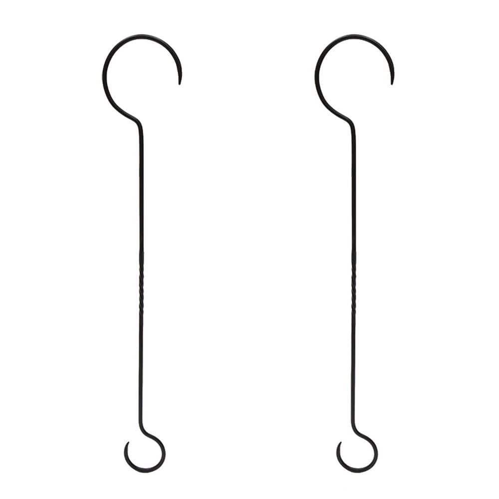 ACHLA DESIGNS 30 in. L Black Wrought Iron Hook Extenders Hanger with ...