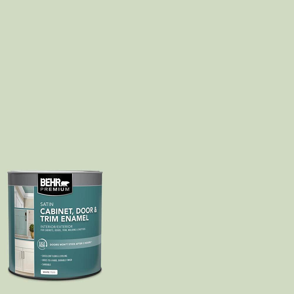 BEHR PREMIUM 1 qt. #M380-2 Glade Green Satin Enamel Interior/Exterior ...