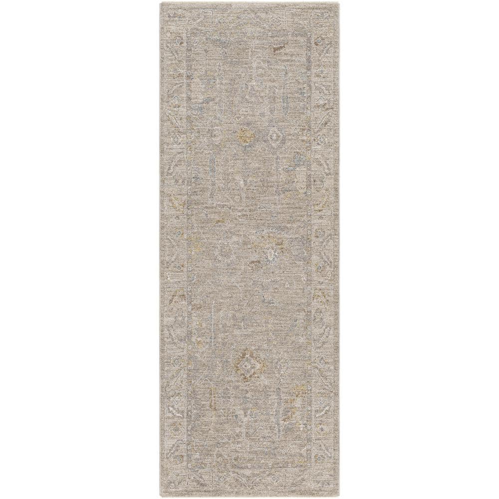 Livabliss Avant Garde 10 ft. x 11 ft. Brown Border Indoor Runner ...
