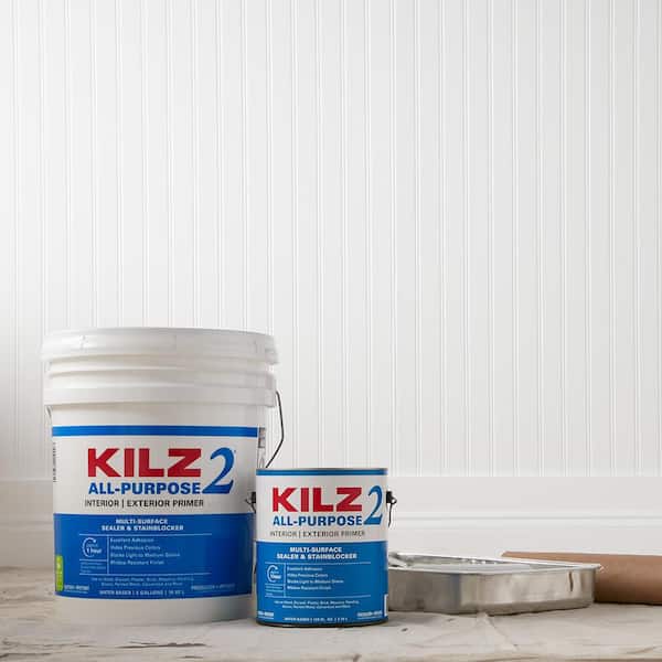 KILZ 2 ALL PURPOSE 1 gal. White Primer, 16 OZ. Paint Cup and 2 in ...