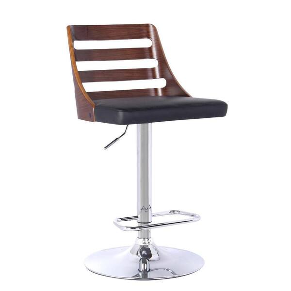 HomeRoots 24 in. Black Low Back Metal Adjustable Height Bar Chair with ...