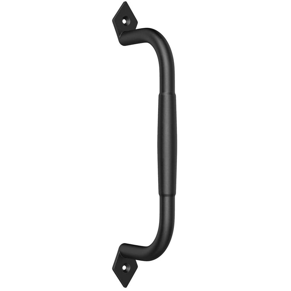 WINSOON 10-1/16 in. L Black Coated Sliding Barn Door Pull Handle Set ...