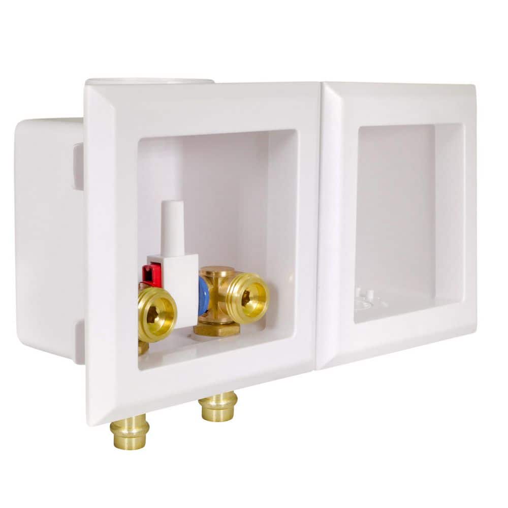PLUMBFLEX 1/2 in. Press Brass Valve Fittings in White ABS Plastic ...