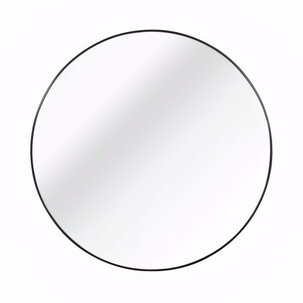 Sanlan HR 16 in. W x 16 in. H Round Aluminum Alloy Framed Black Wall ...