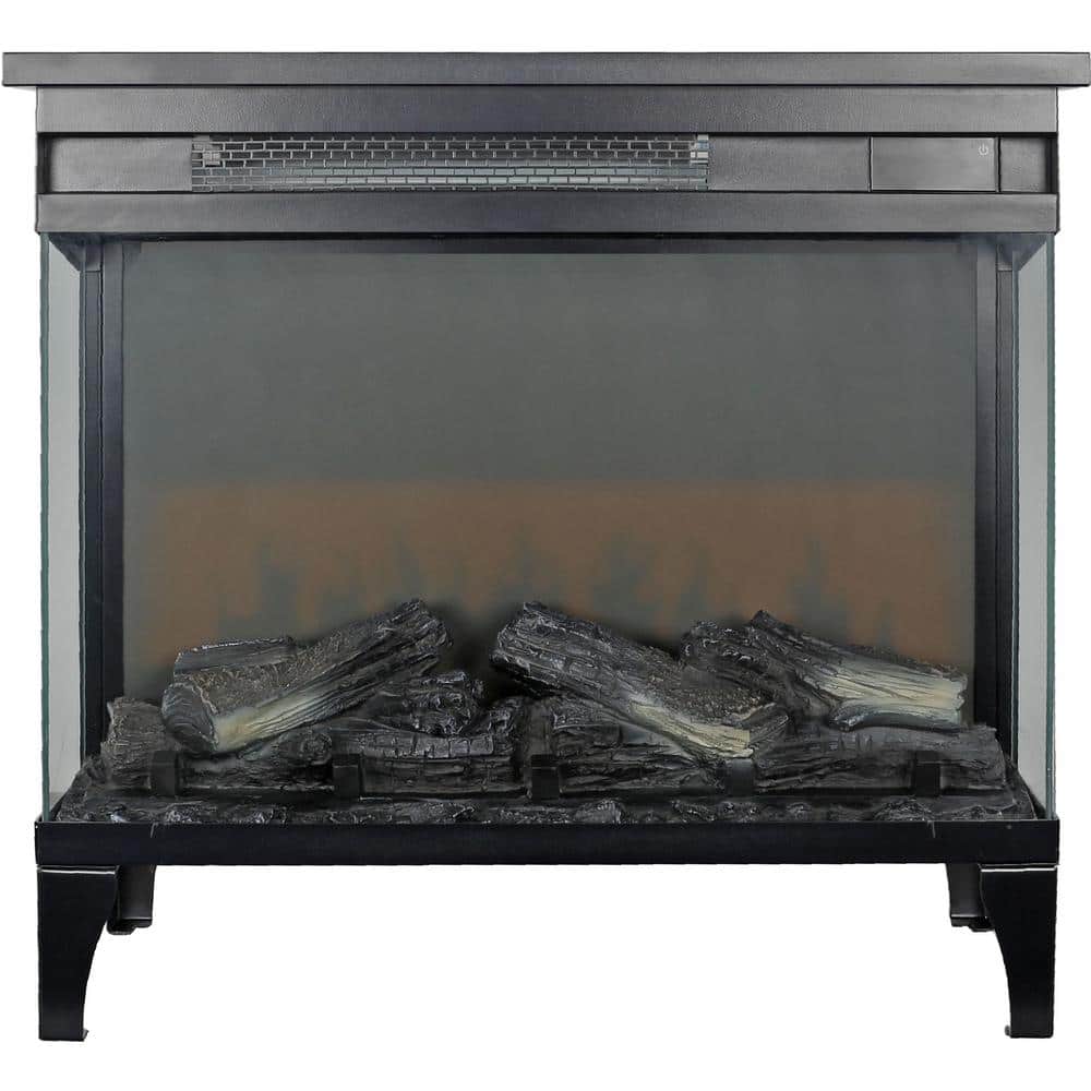 maocao hoom 24 in. Freestanding Electric Fireplaces Three Sided Glass Eelectric Fireplace with ...