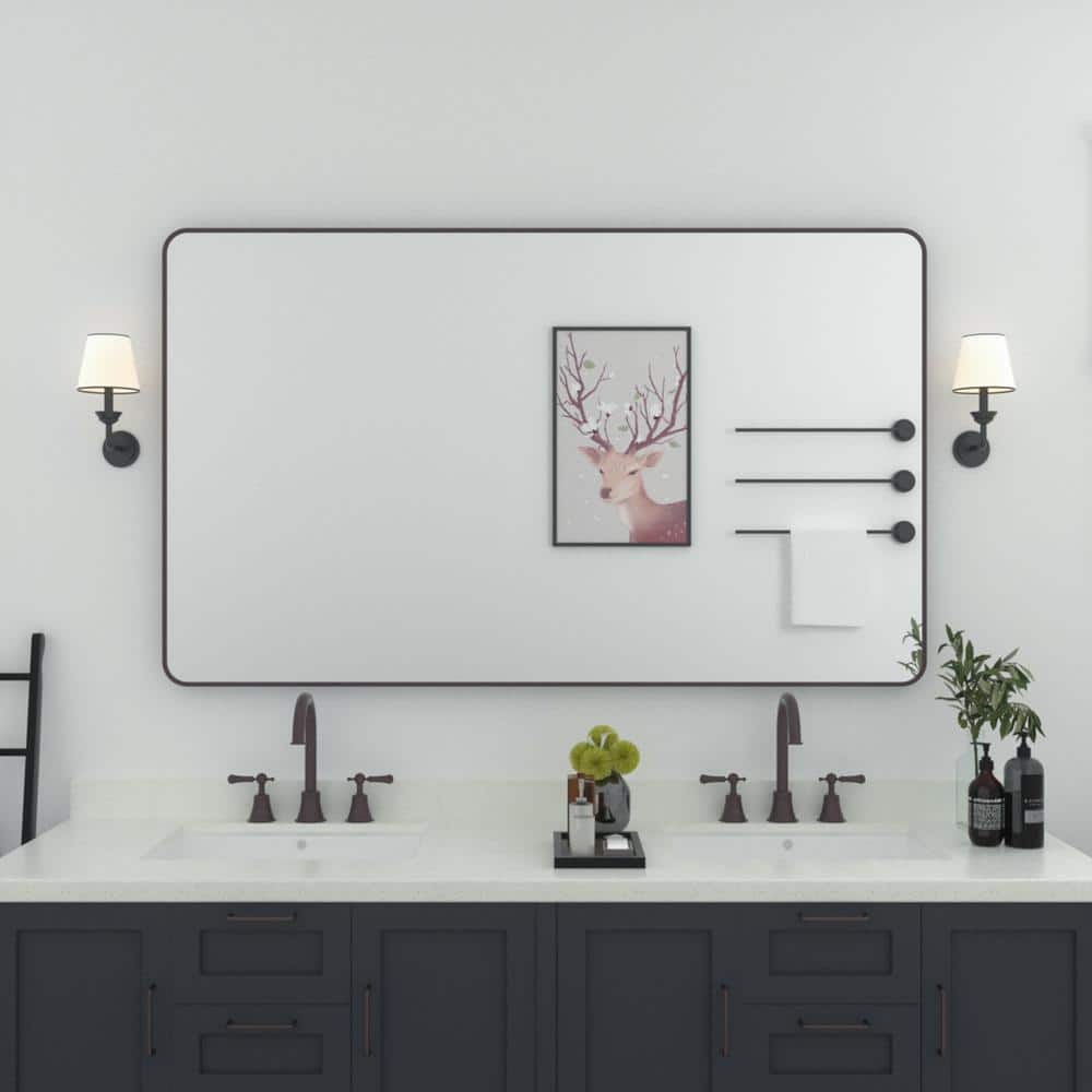 niveal 60 in. W x 36 in. H Rectangular Framed Wall Bathroom Vanity ...
