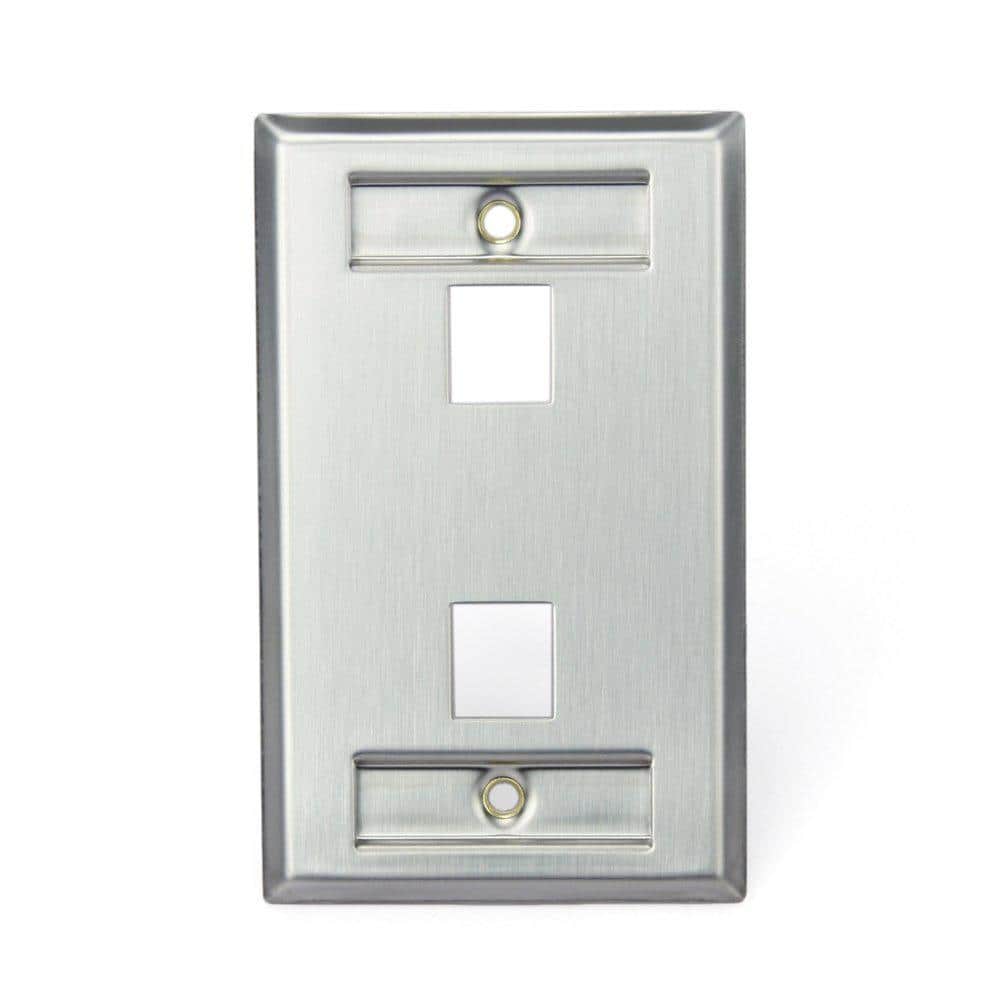 Leviton Stainless Look 1-Gang Audio/Video Wall Plate (1-Pack) 43080-1L2 ...