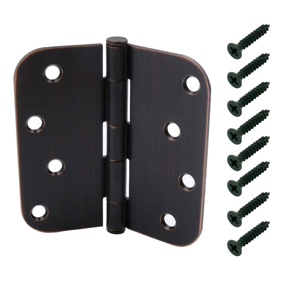 Everbilt 4 in. x 5/8 in. Radius Oil-Rubbed Bronze Squeak-Free Door ... Everbilt 4 in. x 5/8 in. Radius Oil-Rubbed Bronze Squeak-Free Door ...