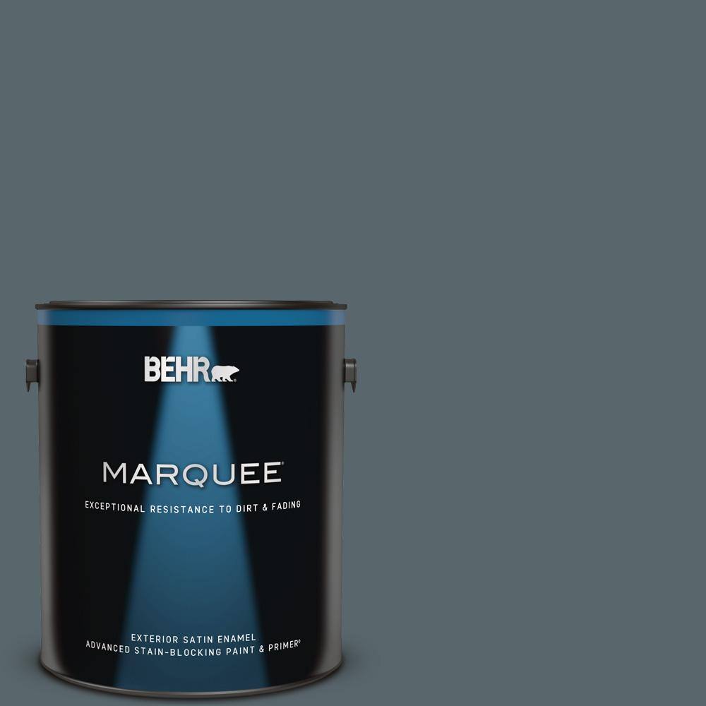 BEHR MARQUEE 1 gal. #N470-6 Whale Gray Satin Enamel Exterior Paint ...