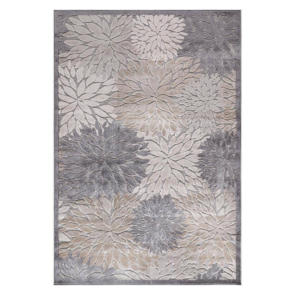 Beverly Rug Beige 6 ft. x 9 ft. Equator Floral Tropical Indoor Outdoor ...