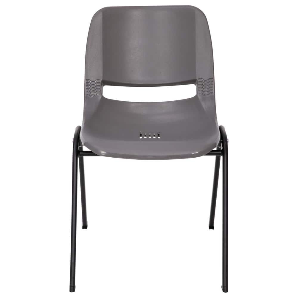 Carnegy Avenue Gray Plastic/Black Frame Plastic Stack Chair (Set of 5 ...