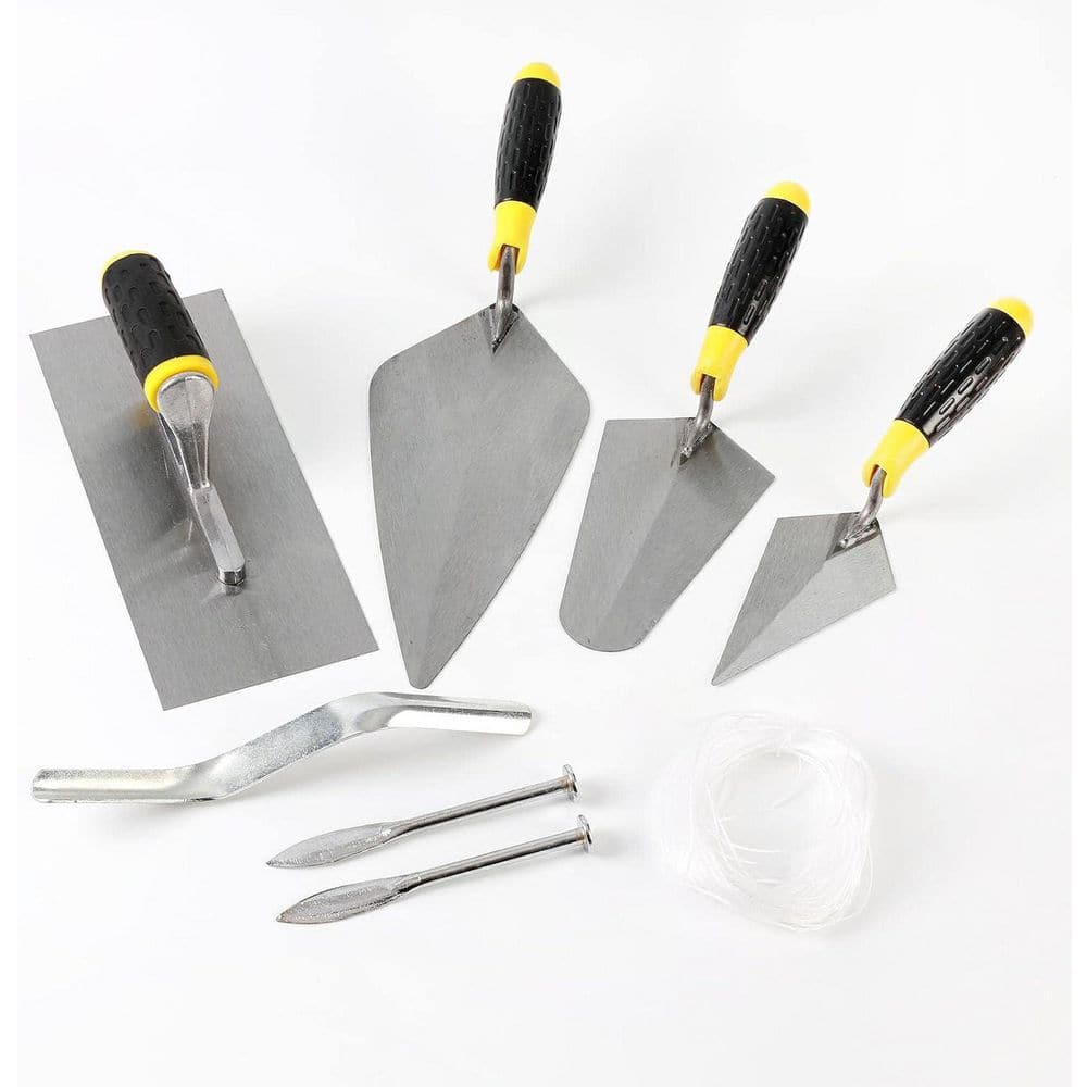 KIWDZFU 16.93 x 8.27 Masonry Hand Tool Set with Rubber Handle Includes ...