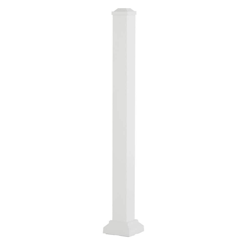 Aria Railing 3 in. x 3 in. x 42 in. White Powder Coated Aluminum Deck ...