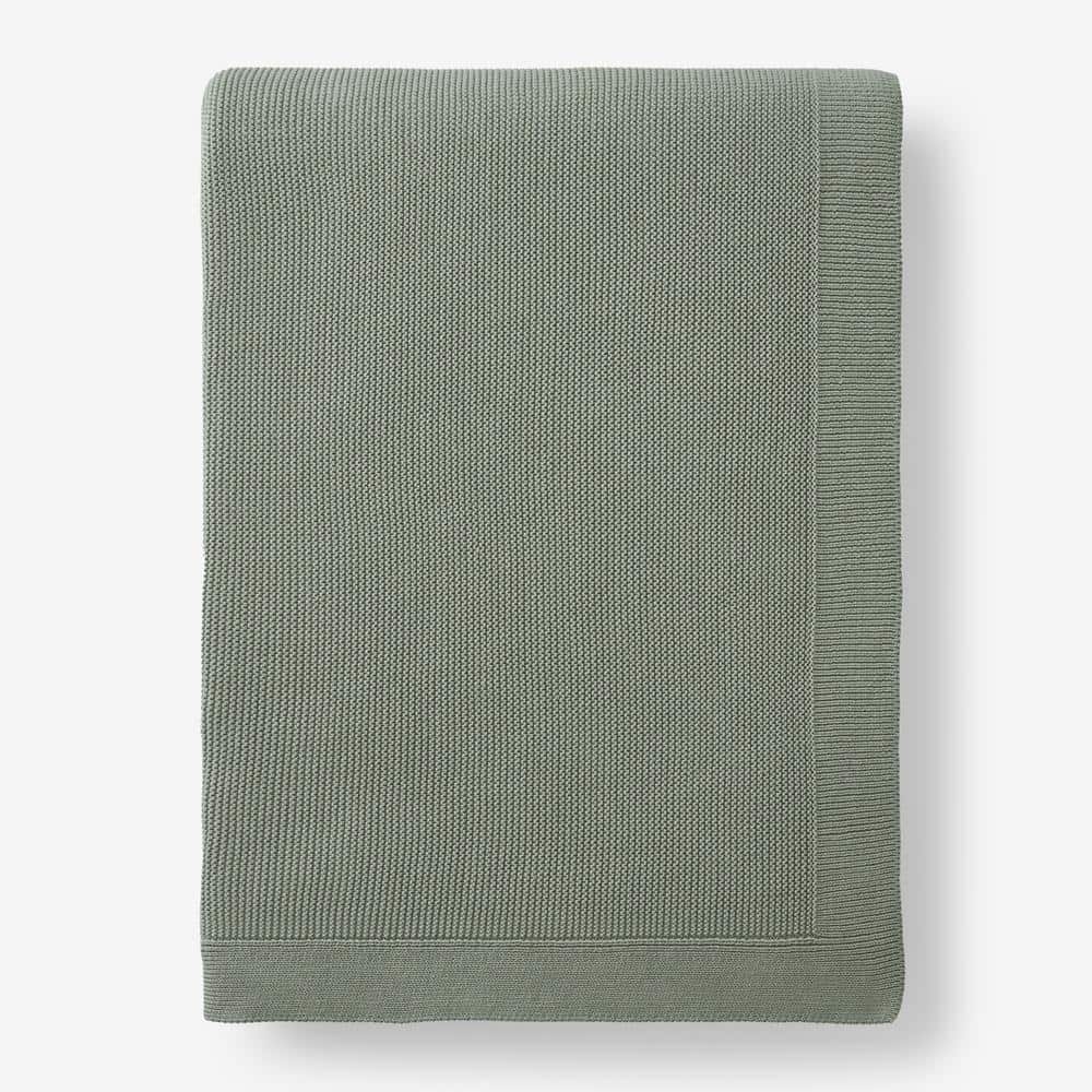 The Company Store Classic All Season Breathable Cotton Knit Green Cotton Twin Blanket 85098W-T ...