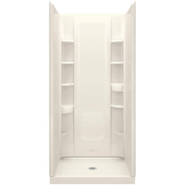 STERLING STORE+ 34 in. x 36 in. x 75.75 in. Shower Kit in Biscuit ...
