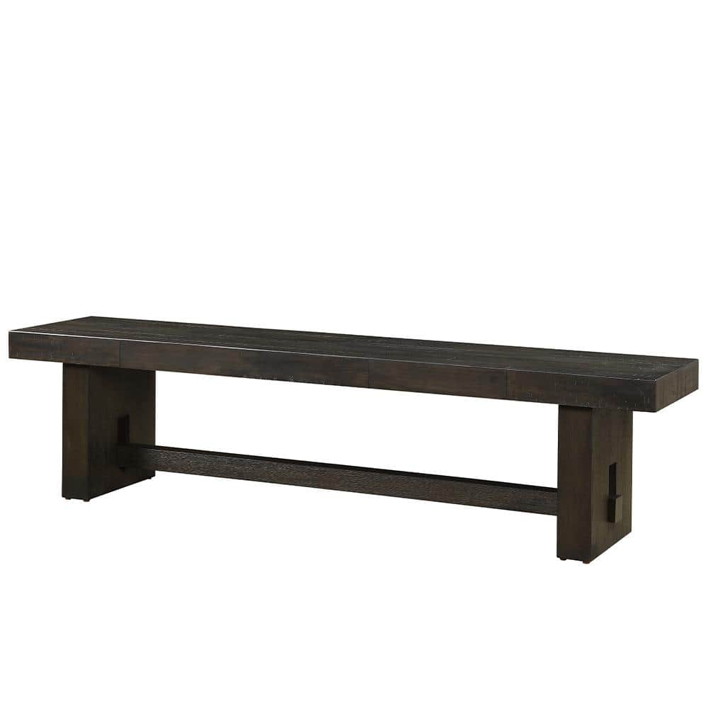 Acme Furniture Haddie Brown Distressed Walnut Bench 18 in. H x 16 in. W ...