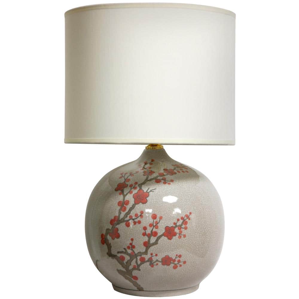 RED LANTERN 20 in. x 12 in. White Cherry Blossom Vase Lamp LMP-JCO ...