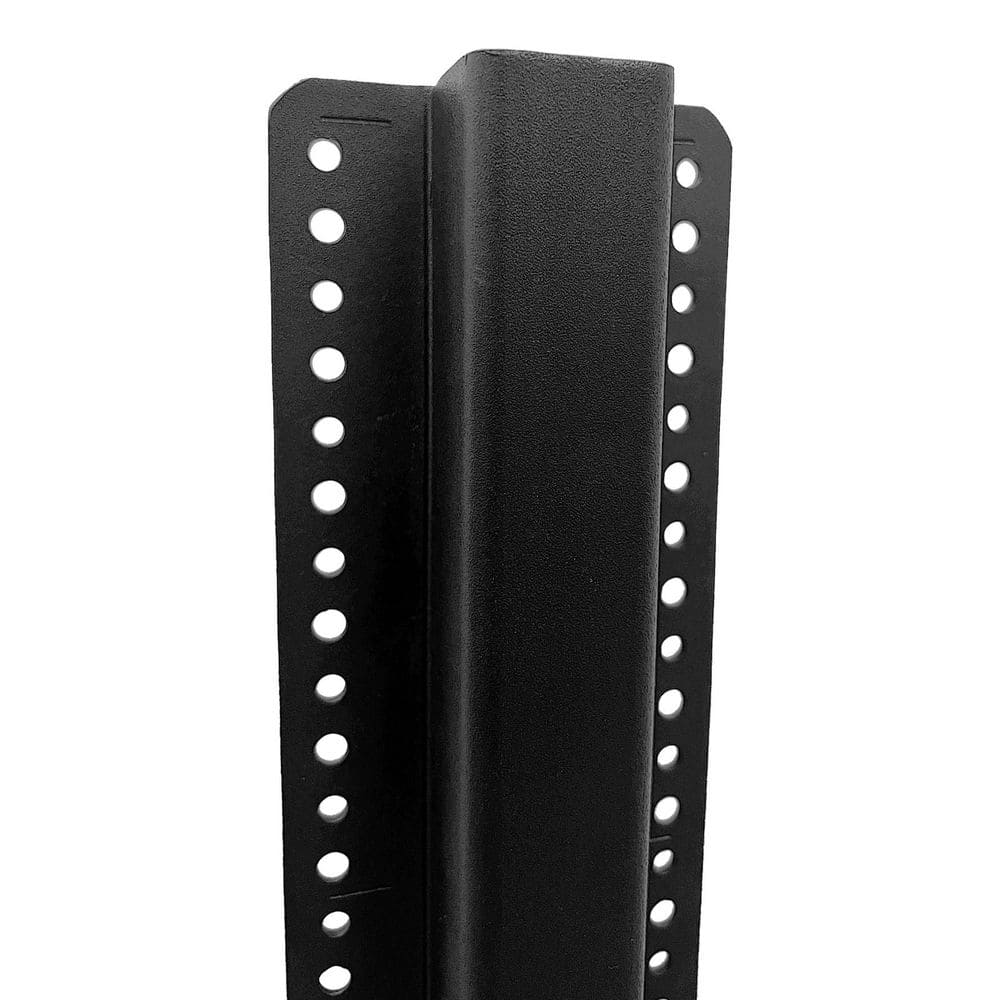 PostMaster V3 1.6 in. x 3.6 in. x 8 ft. Black Flat Top Galvanized Steel ...