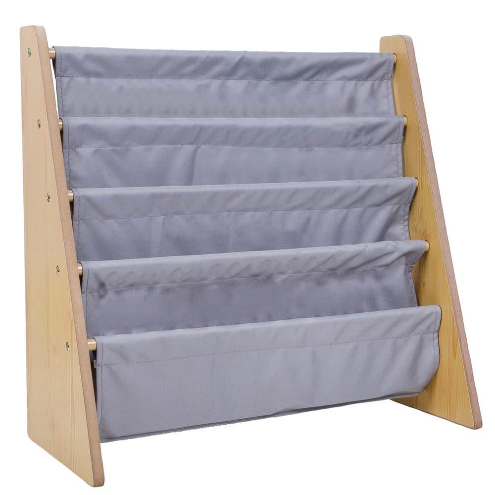 Wildkin Classic 24 in. Natural with Gray Polyester 4-Shelf Sling ...