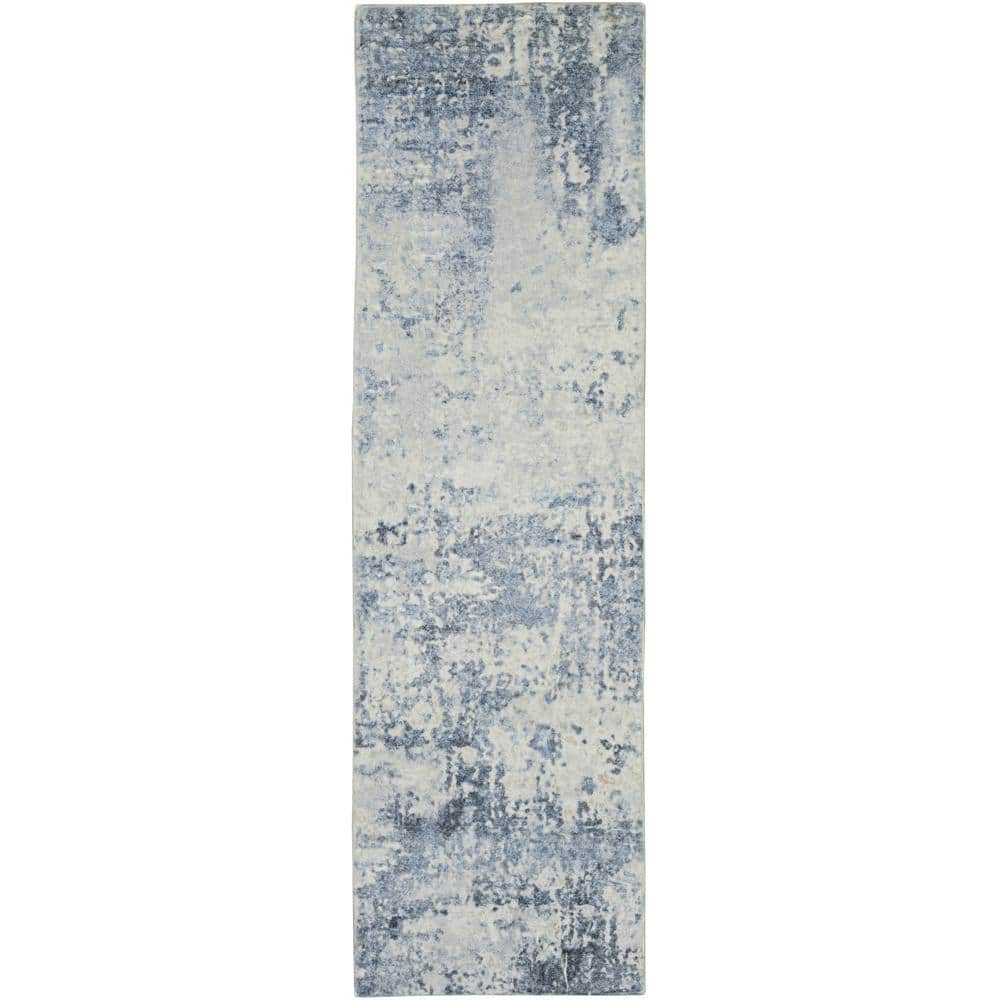 MILLERTON HOME Maeva Blue Solid Casual 2 ft. x 7 ft. Runner Rug ...