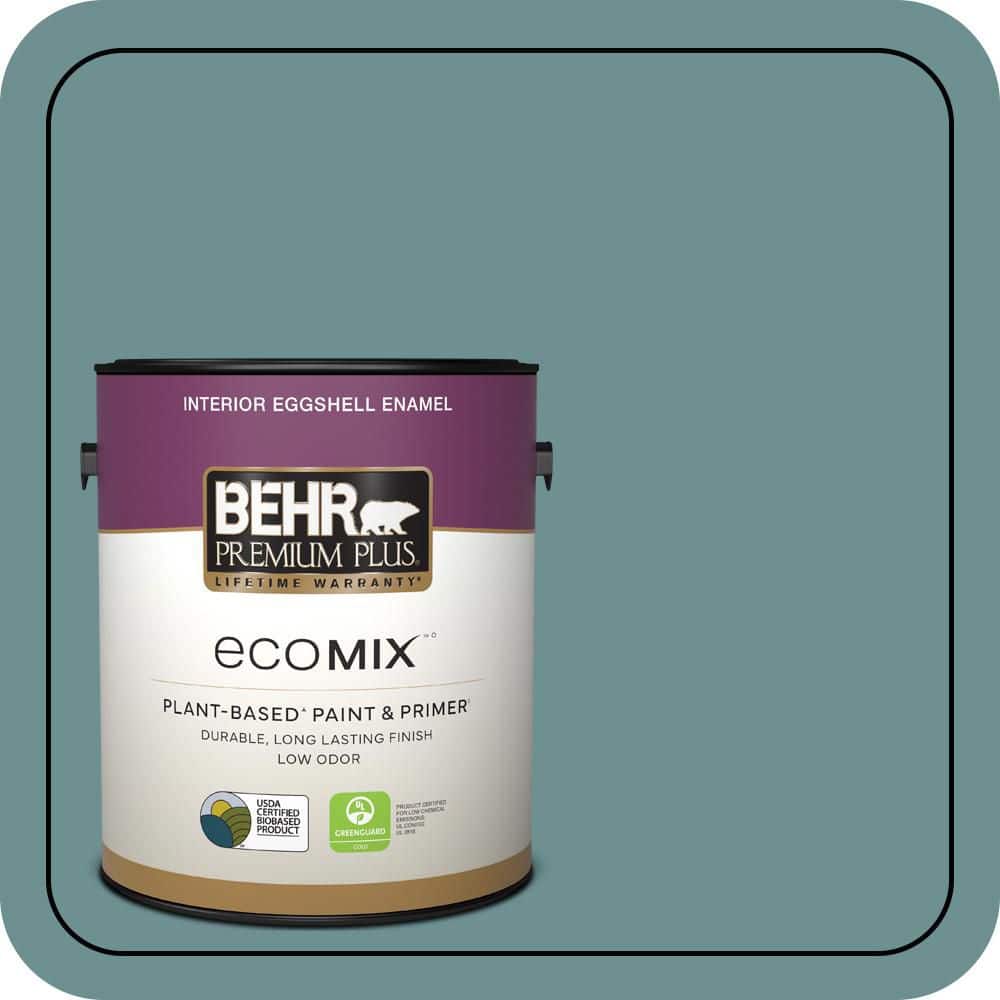 BEHR PREMIUM PLUS 1 gal. #500F-6 Hallowed Hush Eggshell Enamel EcoMix ...