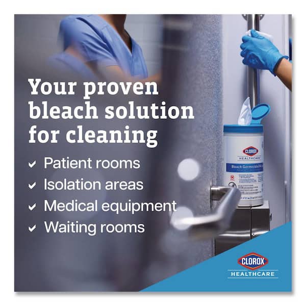 Clorox Healthcare Bleach Germicidal Disinfecting Wipes, 6 in. x 5in ...