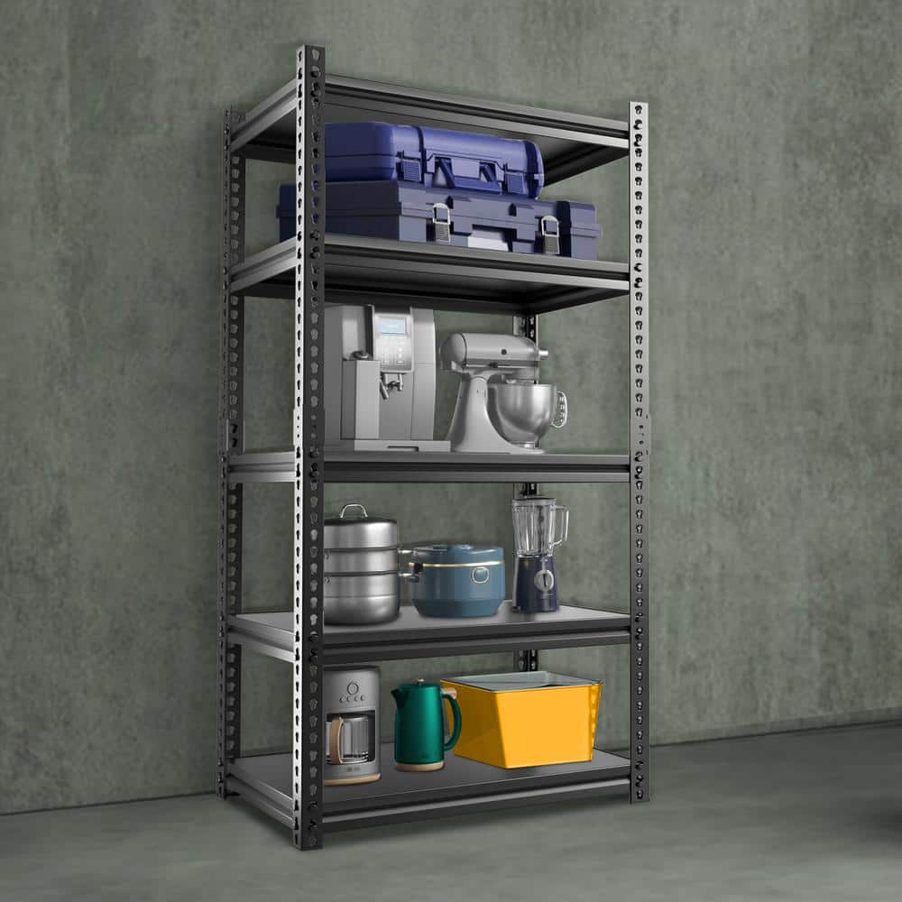 BOZTIY 72 in. x 36 in. Storage Shelves Rectangular Steel Other Black ...