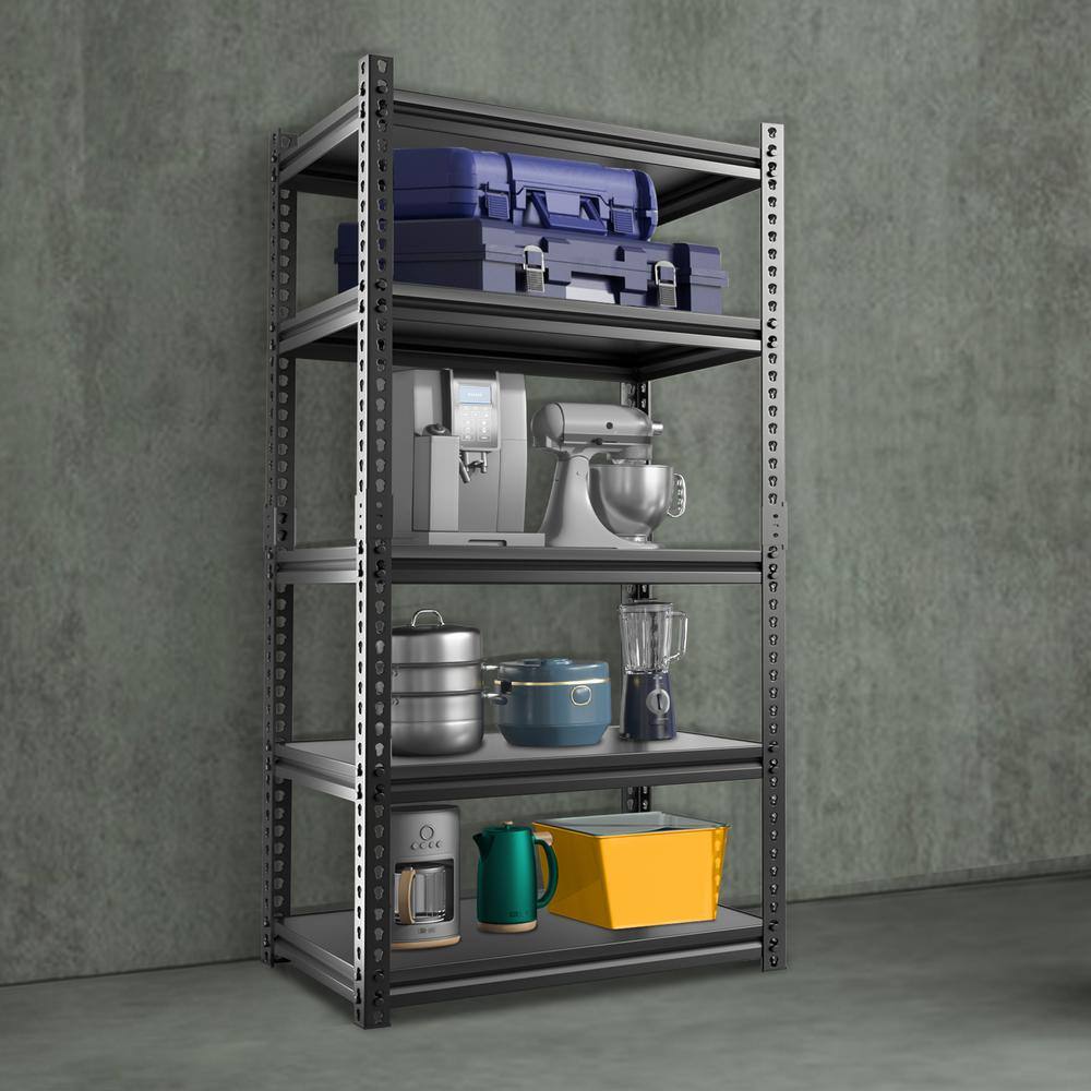 BOZTIY 72 in. x 36 in. Storage Shelves Rectangular Steel Other Black ...
