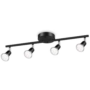 CANARM Jasper 27 in. 4-Light Brushed Pewter Track Lighting Fixture with ...
