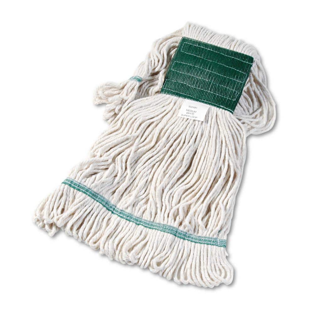 Boardwalk Super Loop Wet Mop Head, Cotton/Synthetic, Medium Size, White ...