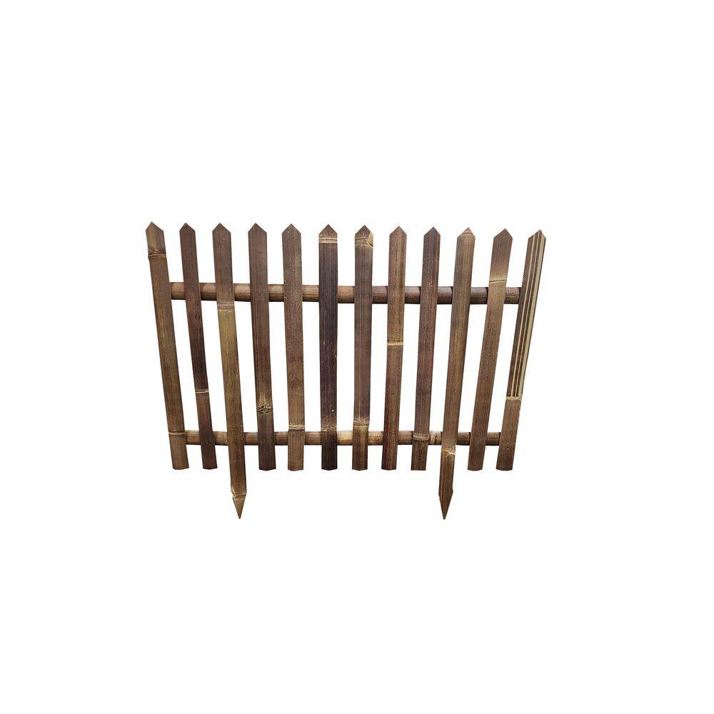 MGP 30 in. H Black Bamboo Picket Garden Fence BPB-30B - The Home Depot