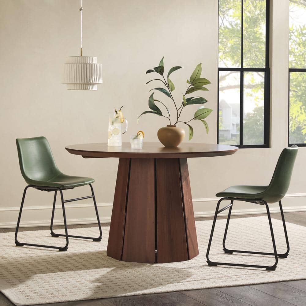Reviews for Walker Edison Furniture Company Round Modern Brown Wood 48 ...