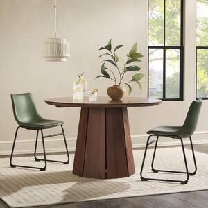 Walker Edison Furniture Company Round Modern Black Wood 48 in. Pedestal ...