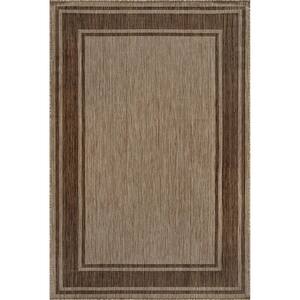 Beverly Rug Essence Beige/White 6 x 9 ft. Bordered Easy to Clean Indoor ...