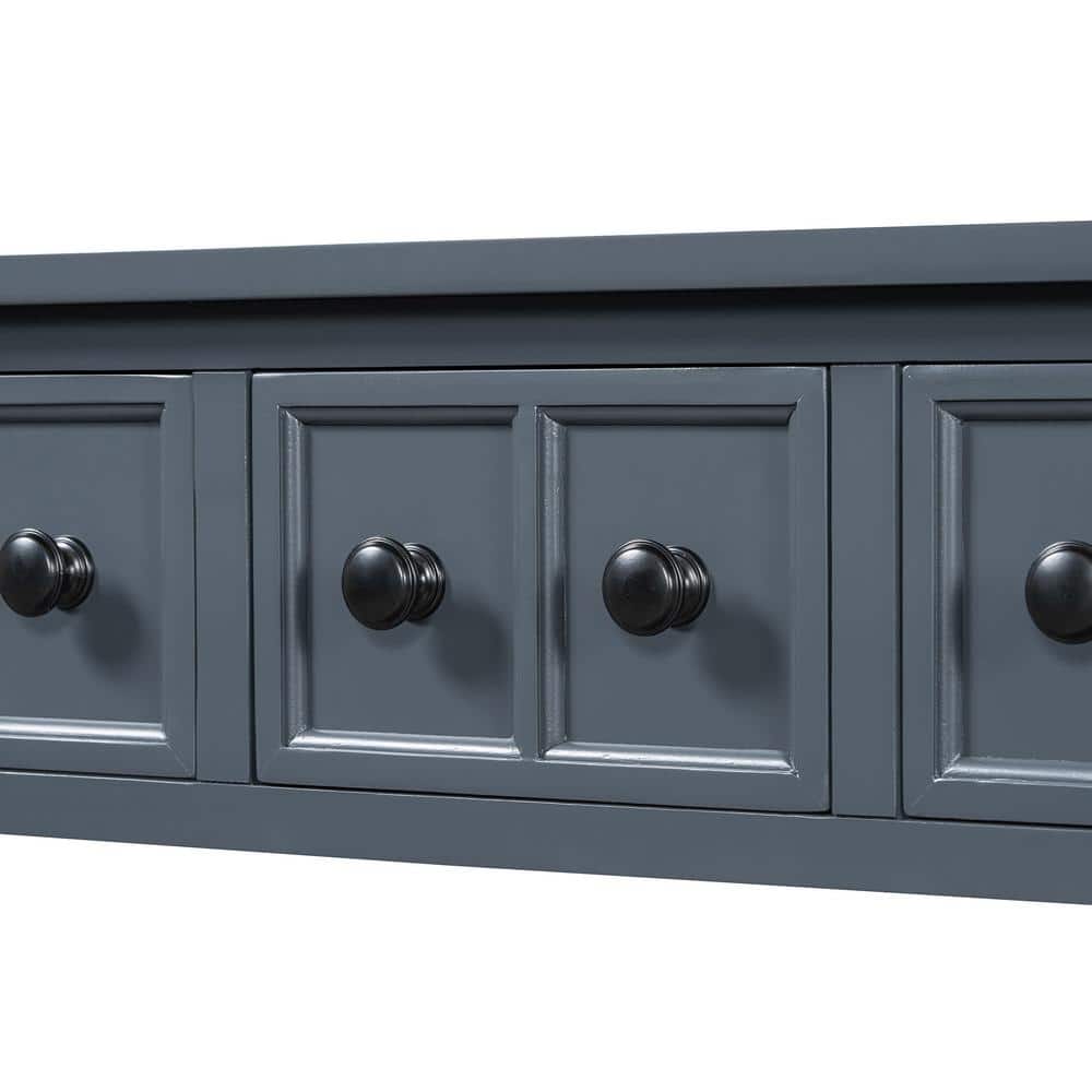 Polibi 60 in. hale navy Rectangle Wood Console Table with 2 Different ...