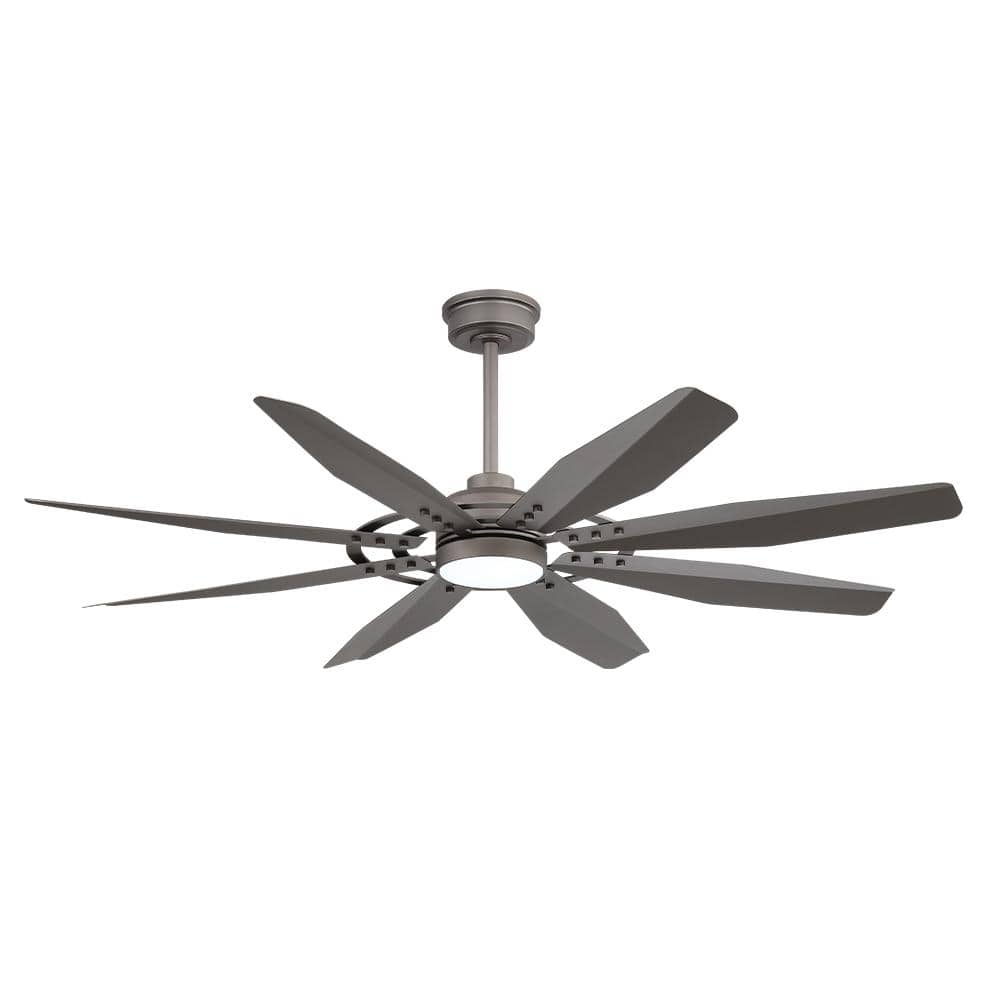 MLiAN 72 in. (6 ft.) 8 Blades Charcoal Gray Indoor LED Ceiling Fan with ...