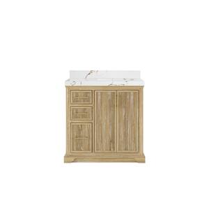 Willow Collections Alys Teak 36 in. W x 22 in. D x 36 in. H Right Sink ...