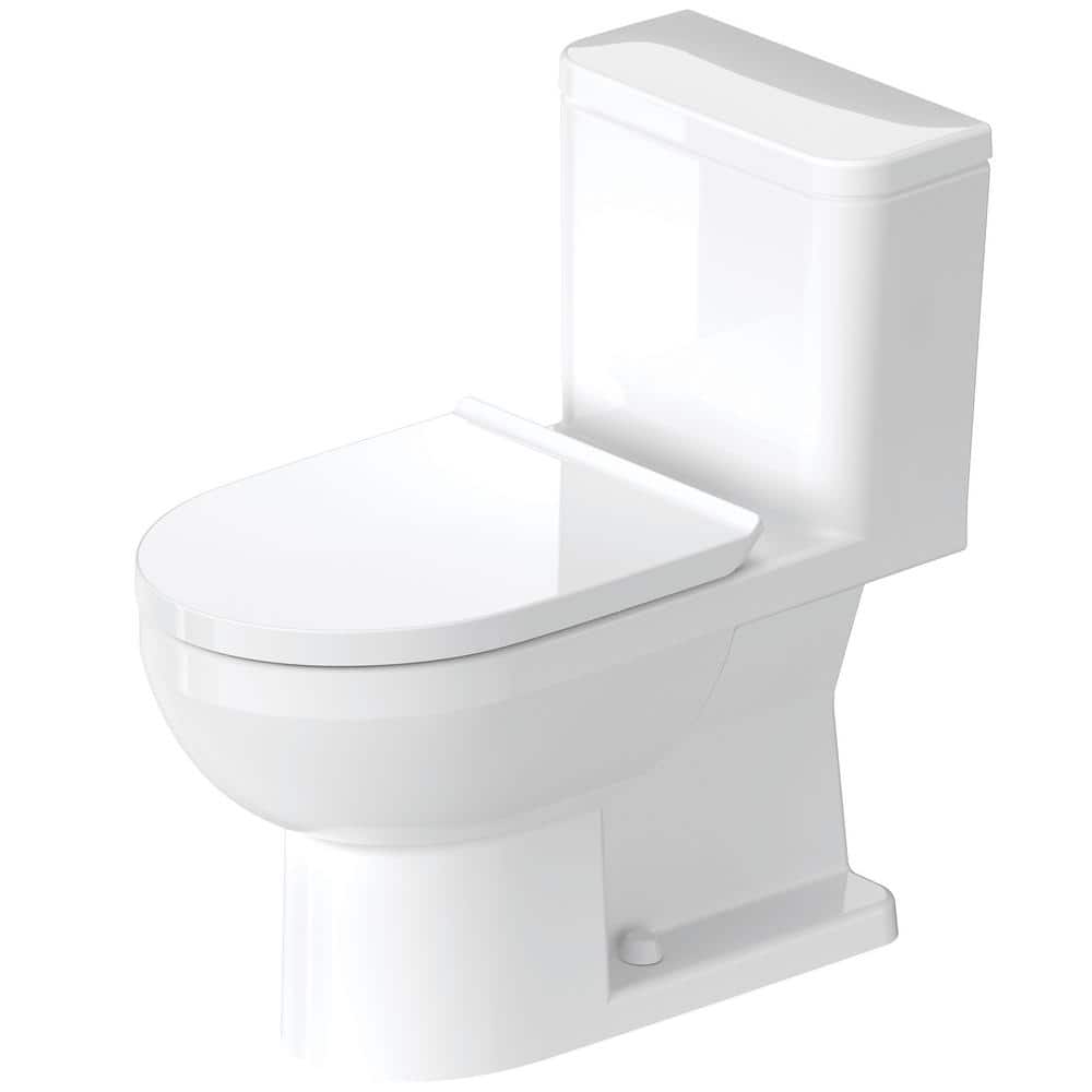Duravit No.1 1-piece 1.28 GPF Single Flush Elongated Toilet in White ...