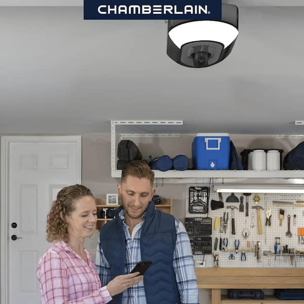 Chamberlain 1-1/4 HP LED Smart Quiet Belt Drive Garage Door Opener w ...