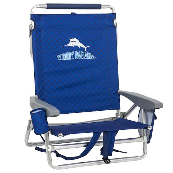 Tommy Bahama Aluminum and Fabric Lay Flat Backpack Beach Chair in Blue ...
